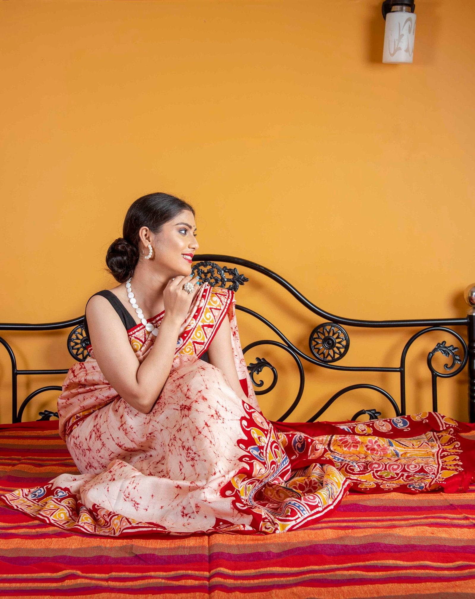 Red Batik Murshidabad Silk | Get 10% OFF - Buy Now